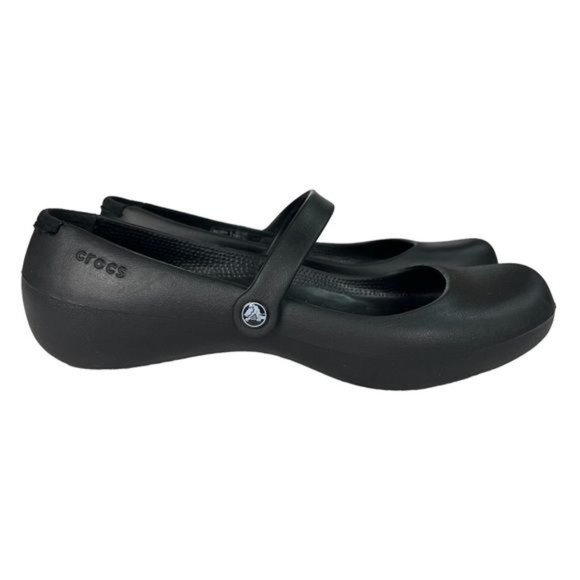 CROCS | Shoes | Crocs Alice Work Black Mary Jane Flats Shoes Womens ...